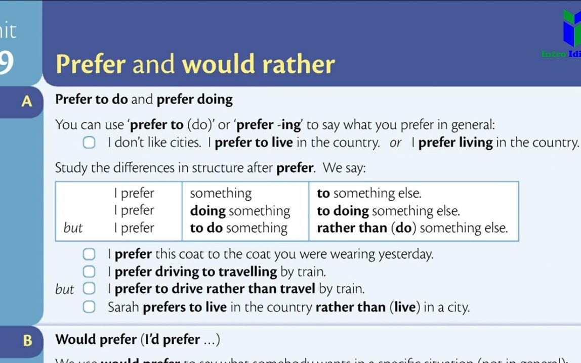 59 PREFER and WOULD RATHER