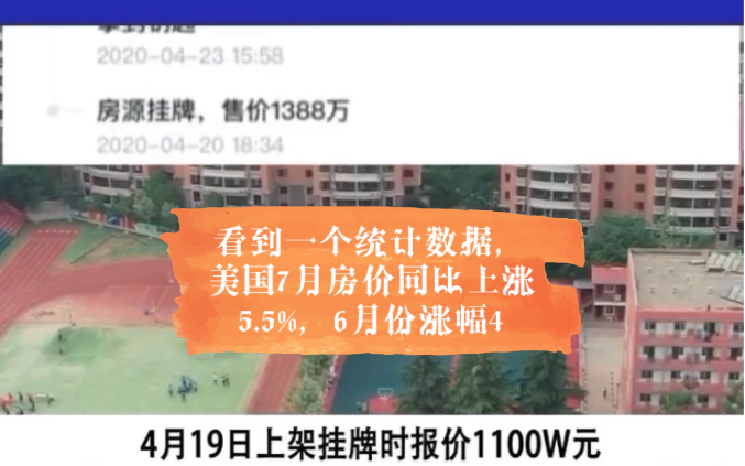看到一个统计数据,美国7月房价同比上涨5.5%,6月份涨幅4.3%;韩国...
