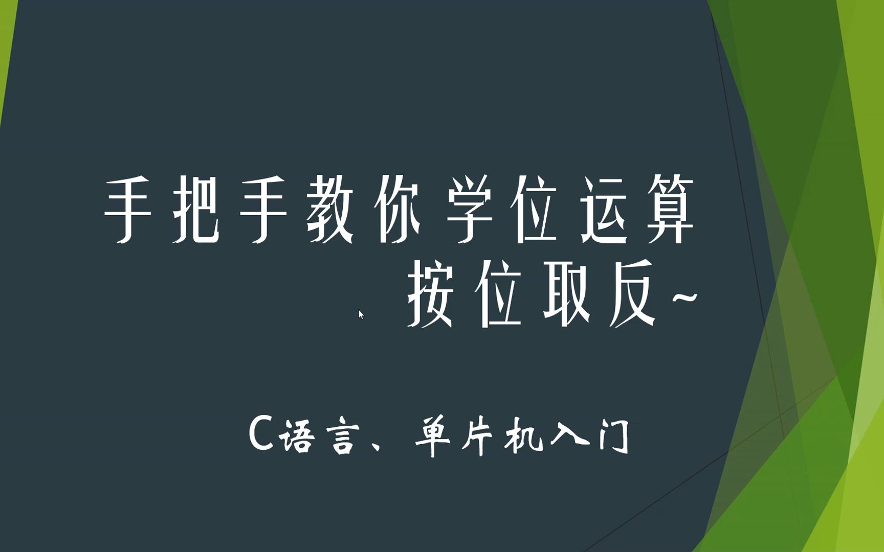 手把手教你学按位取反