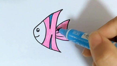 小鱼简笔画,儿童画,少儿创意美术,可爱简笔画,海底世界