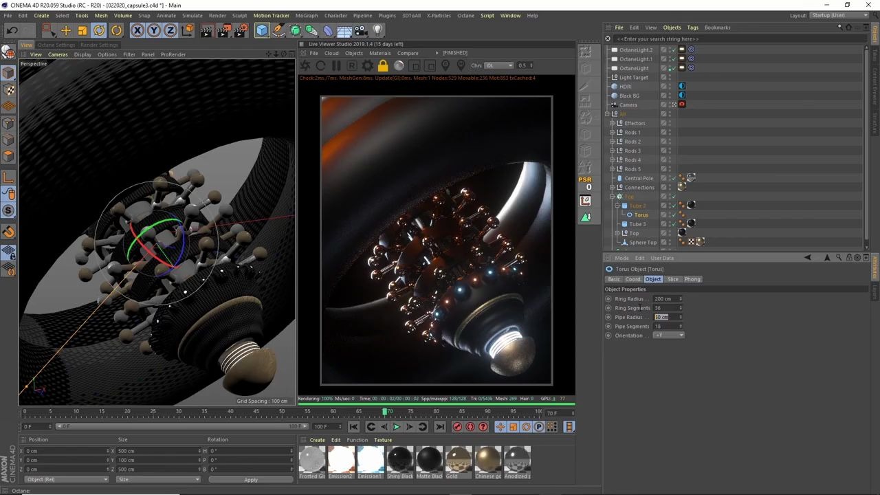 【C4D&Octane教程】C4D 体积生成和网格动画教程