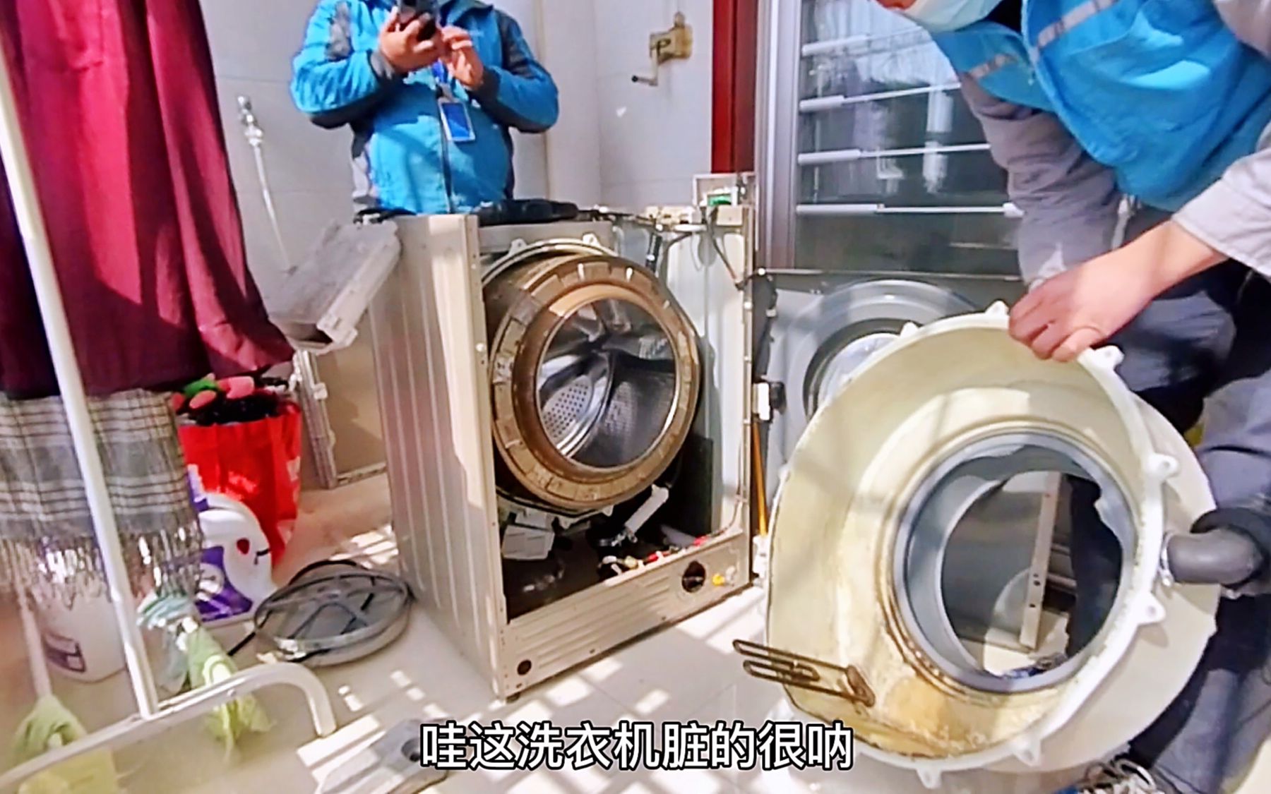 更换滚筒洗衣机轴承，拆开里面竟然这么脏，关键是还不让清洗
