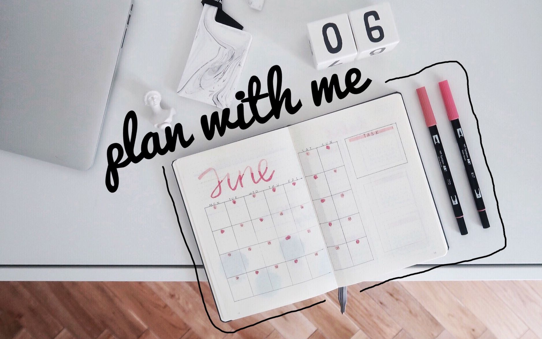 Plan with me|2019.06 BuJo Setup|2019年6月子弹笔记设置排版|跟我...
