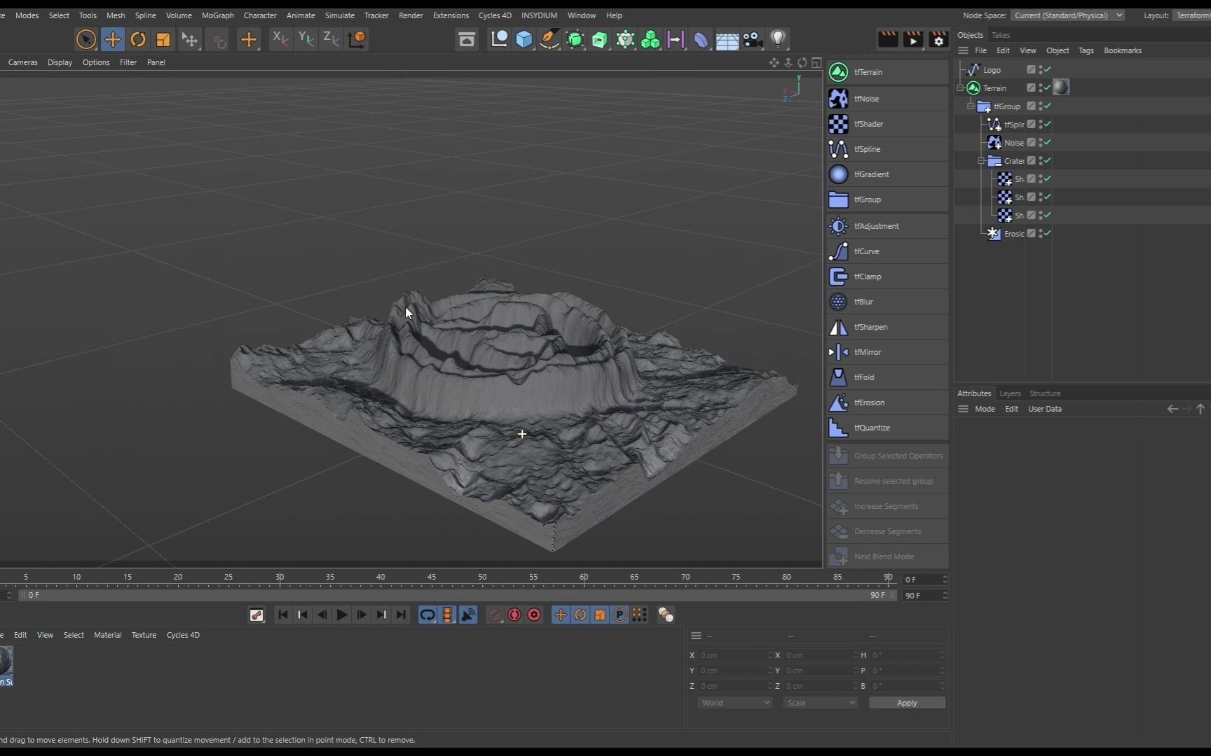 C4D又一逆天插件来了,做地形杠杠的!#INSYDIUM TerraformFX
