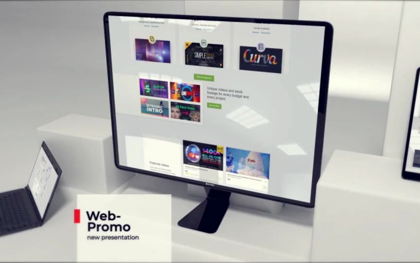 网页动效设计展示笔记本手机台式电脑样机屏幕操作演示毕设展览课题...