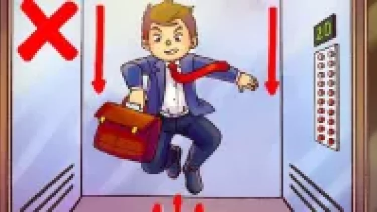 假如电梯突然下坠,人原地跳起能不能保命?3D动画模拟全过程