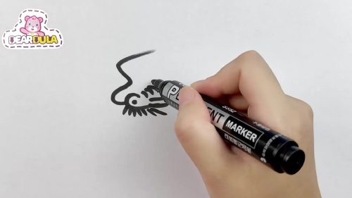 龙该怎么画简单又漂亮,用大头笔画龙,简单威武霸气