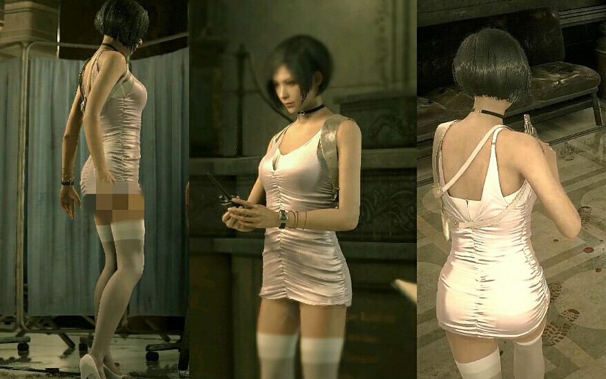 附下载《生化危机2重制版》艾达纯白超短裙mod