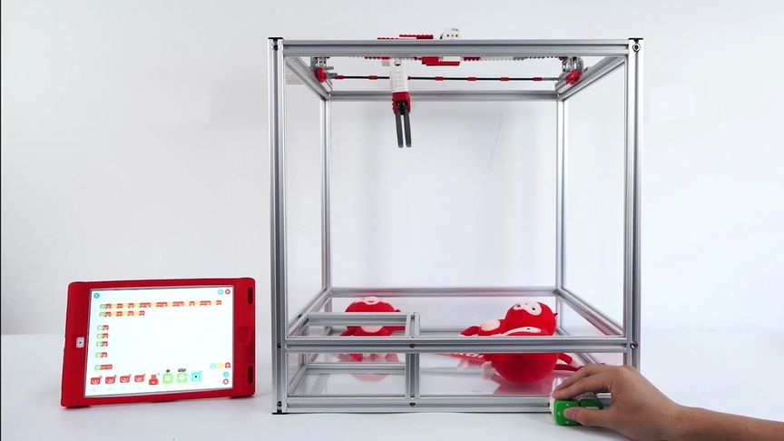 创豆正式的抓娃娃机!采用自主研发的block编程!#编程 #抓娃娃