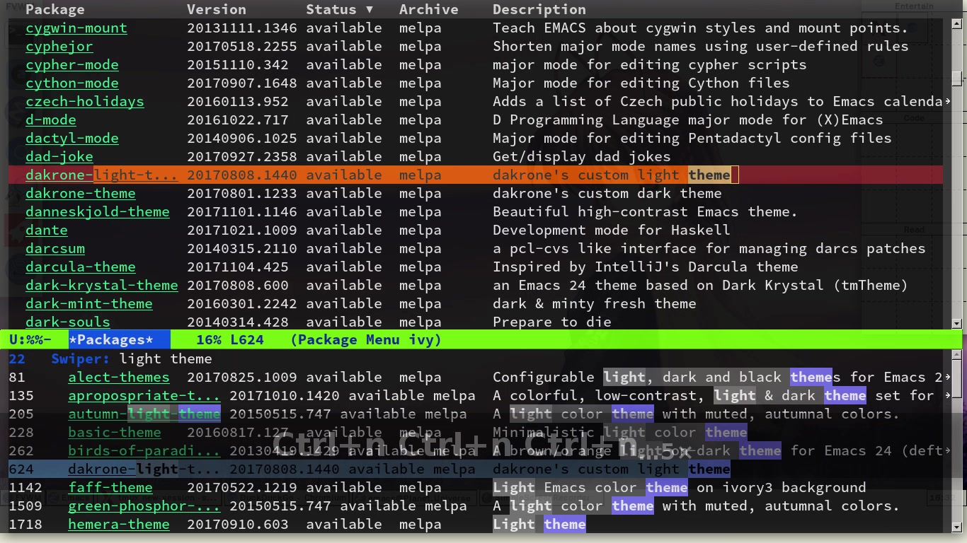 【教程】Emacs 第九节:安装 Hydra 、ace-window 插件