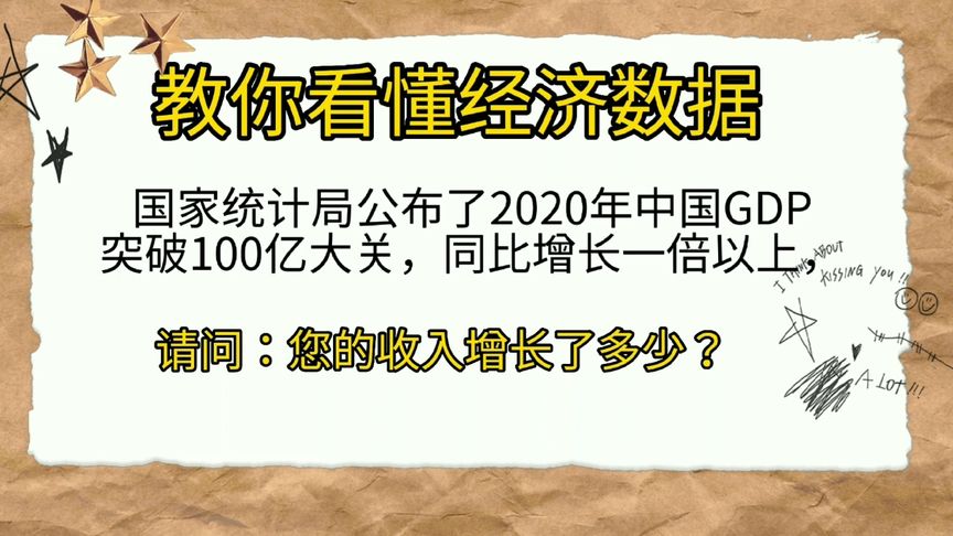 教你看懂经济数据:比如GDP增长一倍多,你的收入增长了多少?