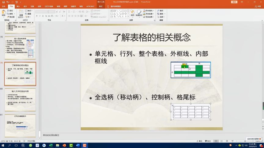 Word 了解表格的相关概念