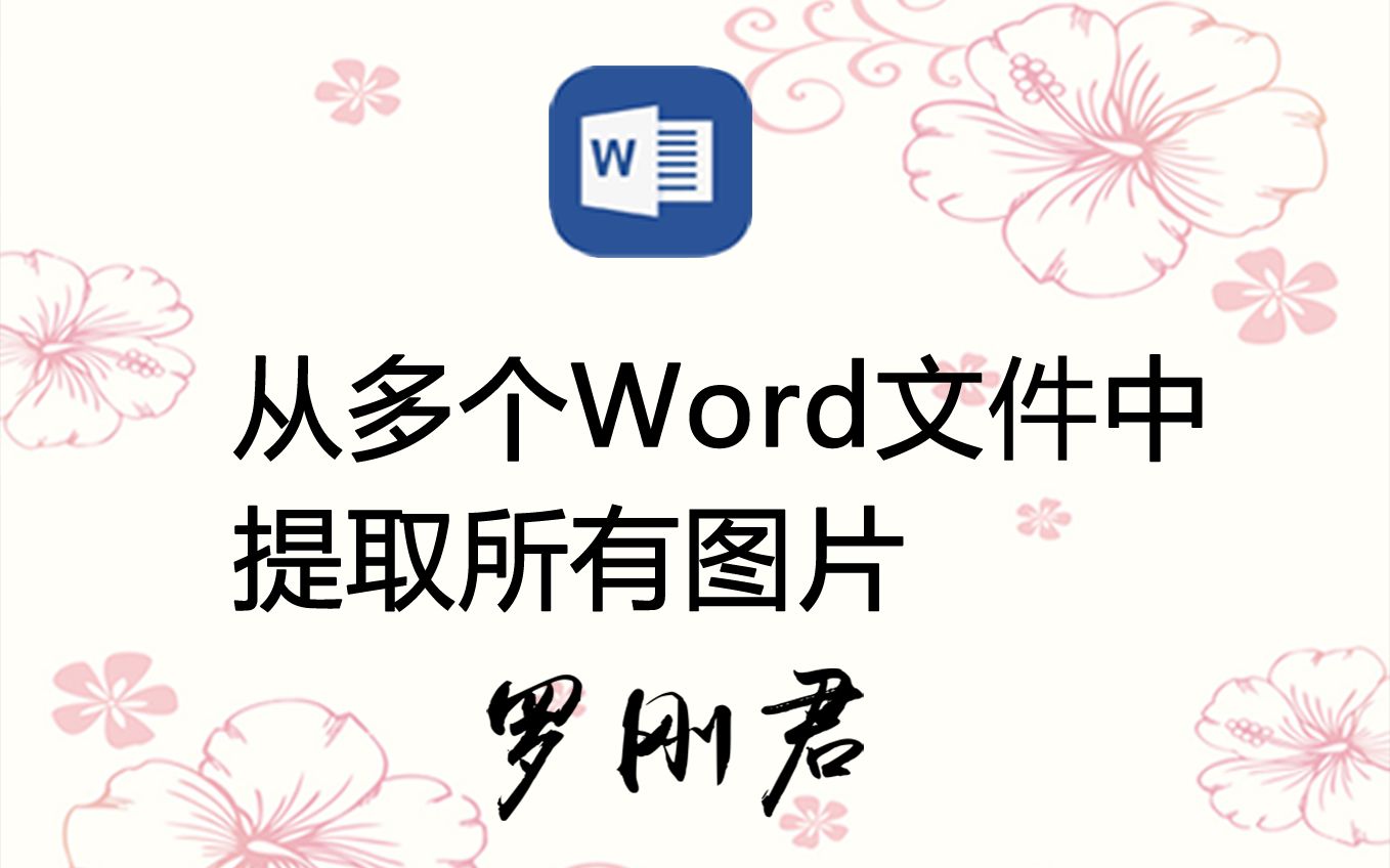 利用WORD精灵从多个WORD文件中提取图片,另存到指定文件夹中