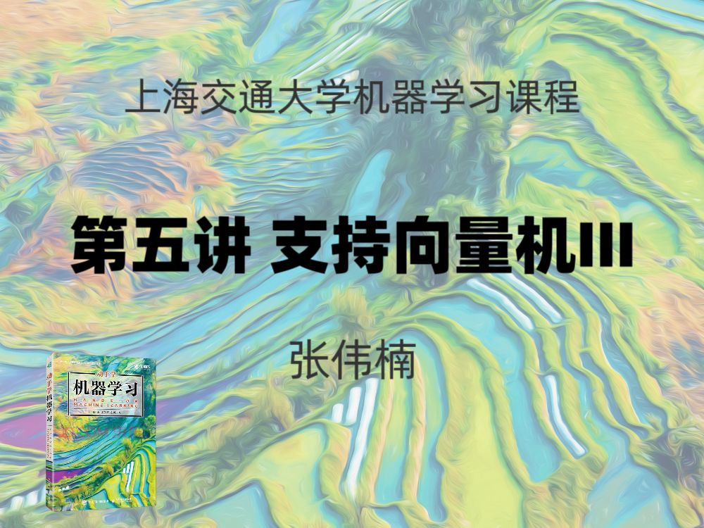 上海交大张伟楠机器学习课程第5讲:支持向量机III