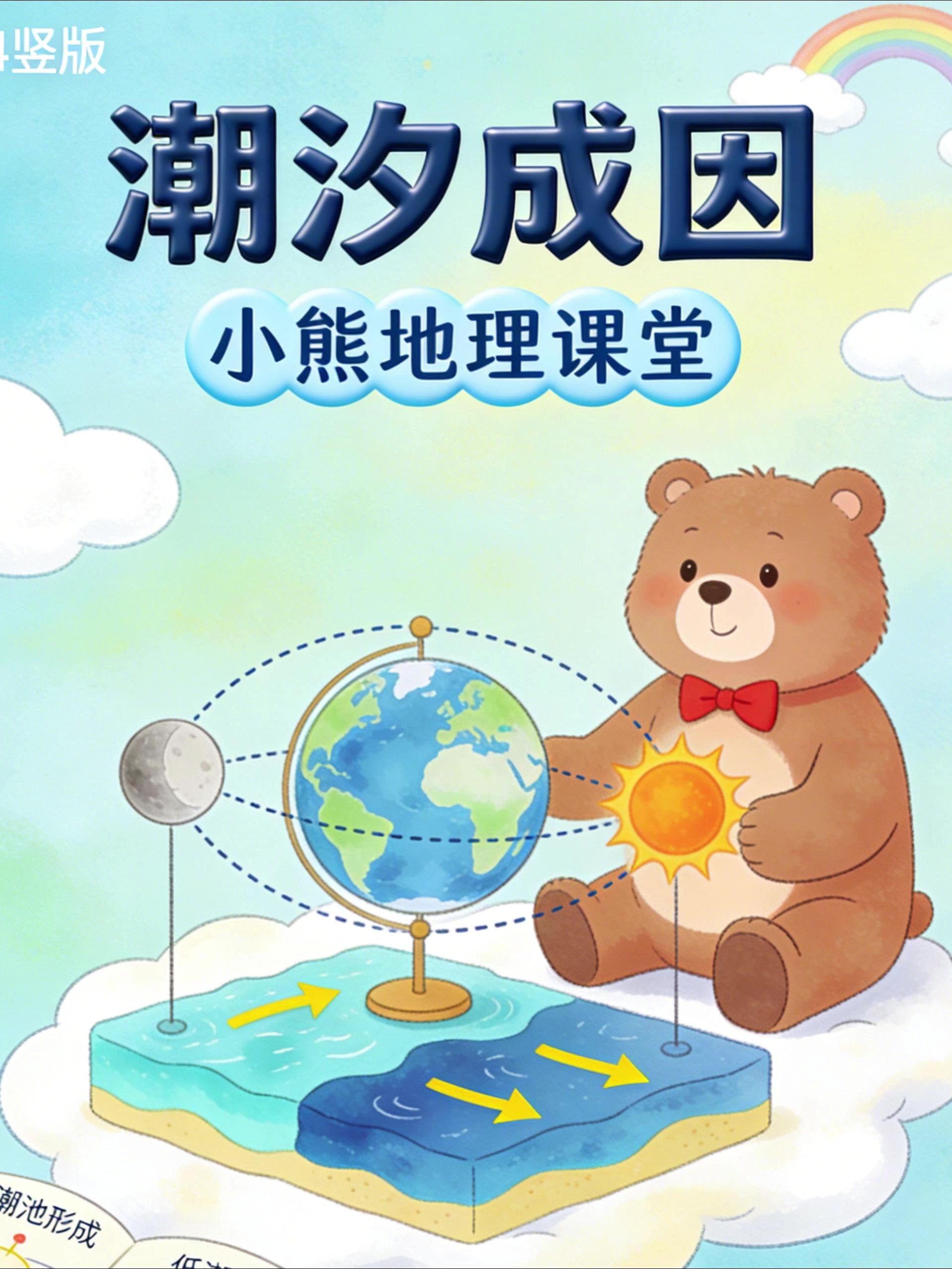 中学地理考点,潮汐的成因,两句话搞定大潮和小潮的判断 潮汐是海水受...