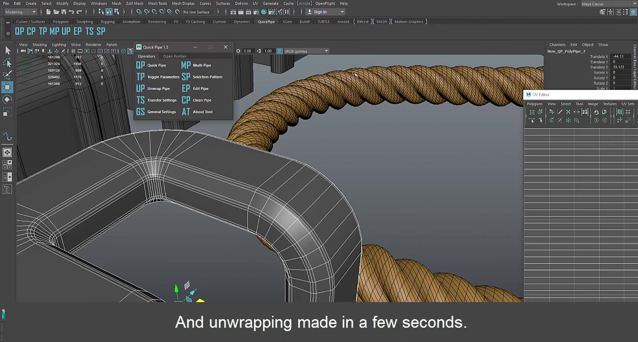 Quick Pipe 1.5 基于曲线建模的maya路径创建插件