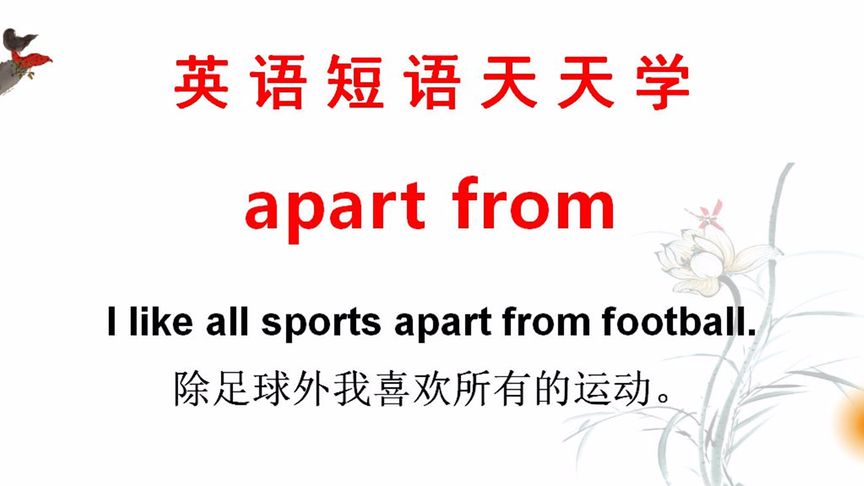 apart from啥意思?今天的英语学习告诉你!坚持每天学点英语
