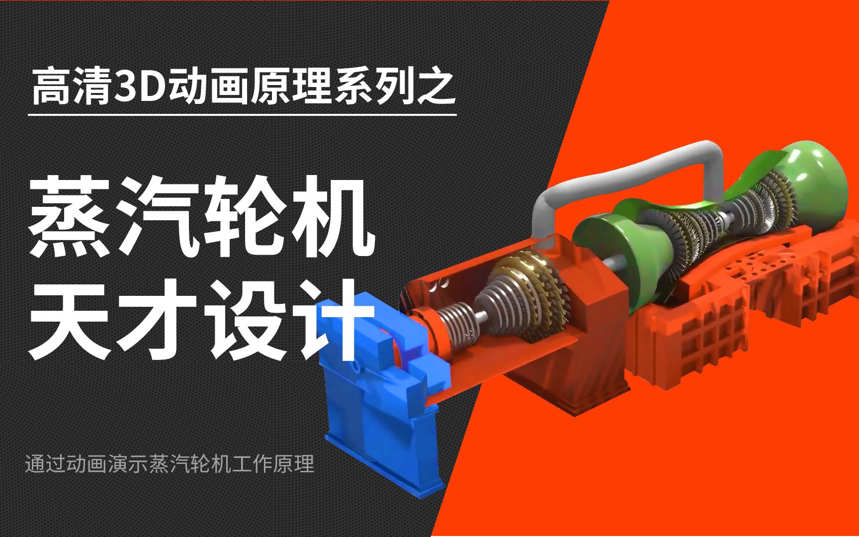 蒸汽轮机的天才设计,4K超清3D动画演示
