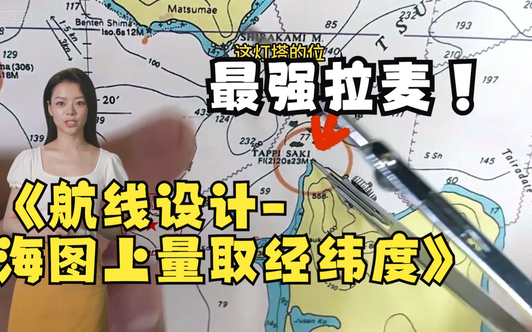 航线设计-海图上量取经纬度