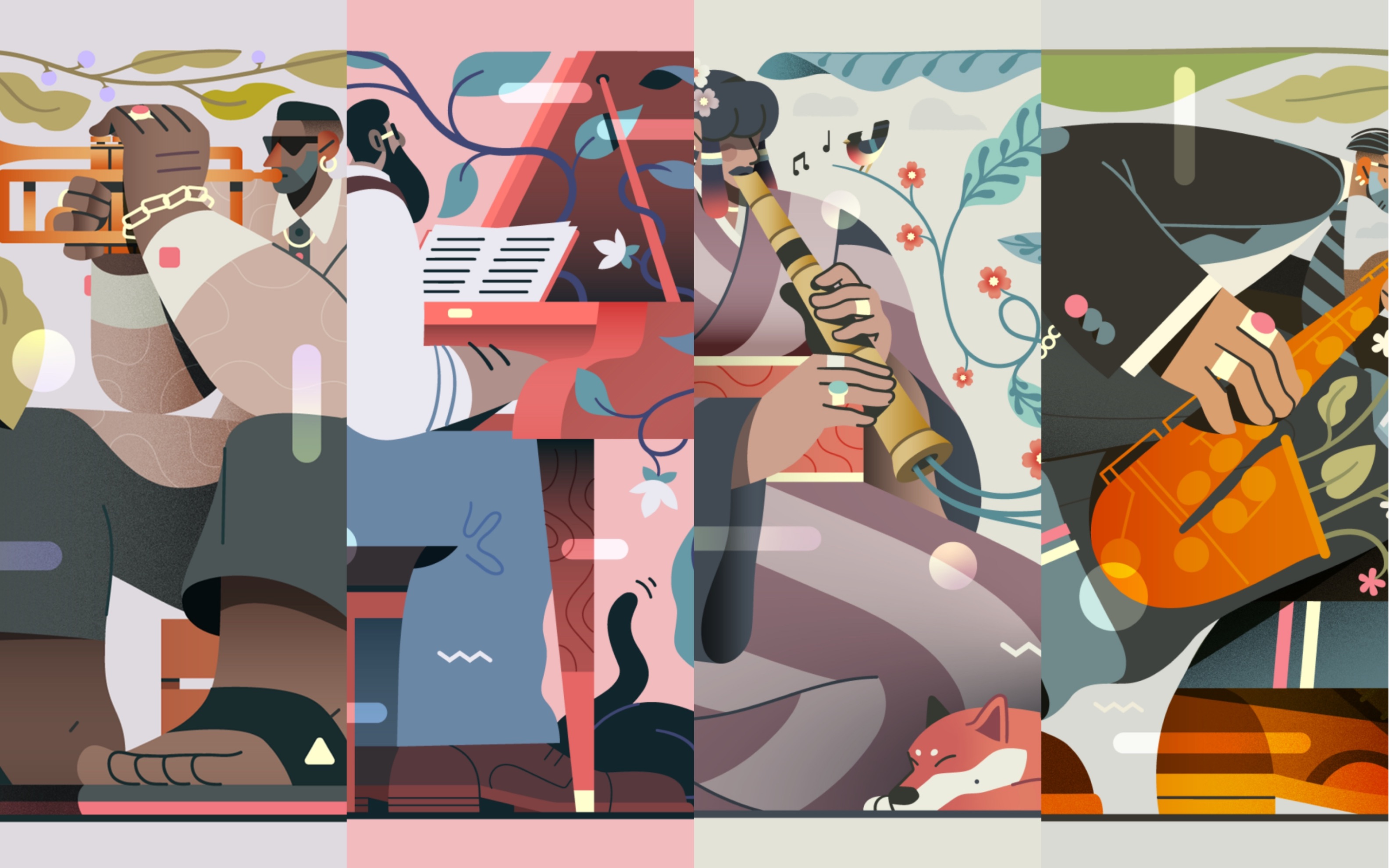 设计赏析/Gasp art-Behance 当下最热扁平插画 ,超前沿的插画风格,从...