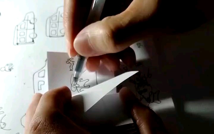 【手翻书火柴人教程】手翻书制作过程片尾