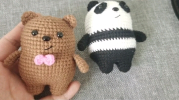 手工毛线钩织小熊编织教程一