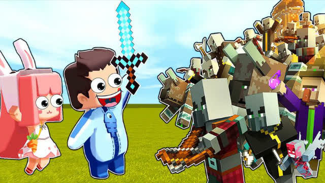 【木鱼】迷你世界迷你版MC生存,木鱼小铃铛挑战掠夺者村庄