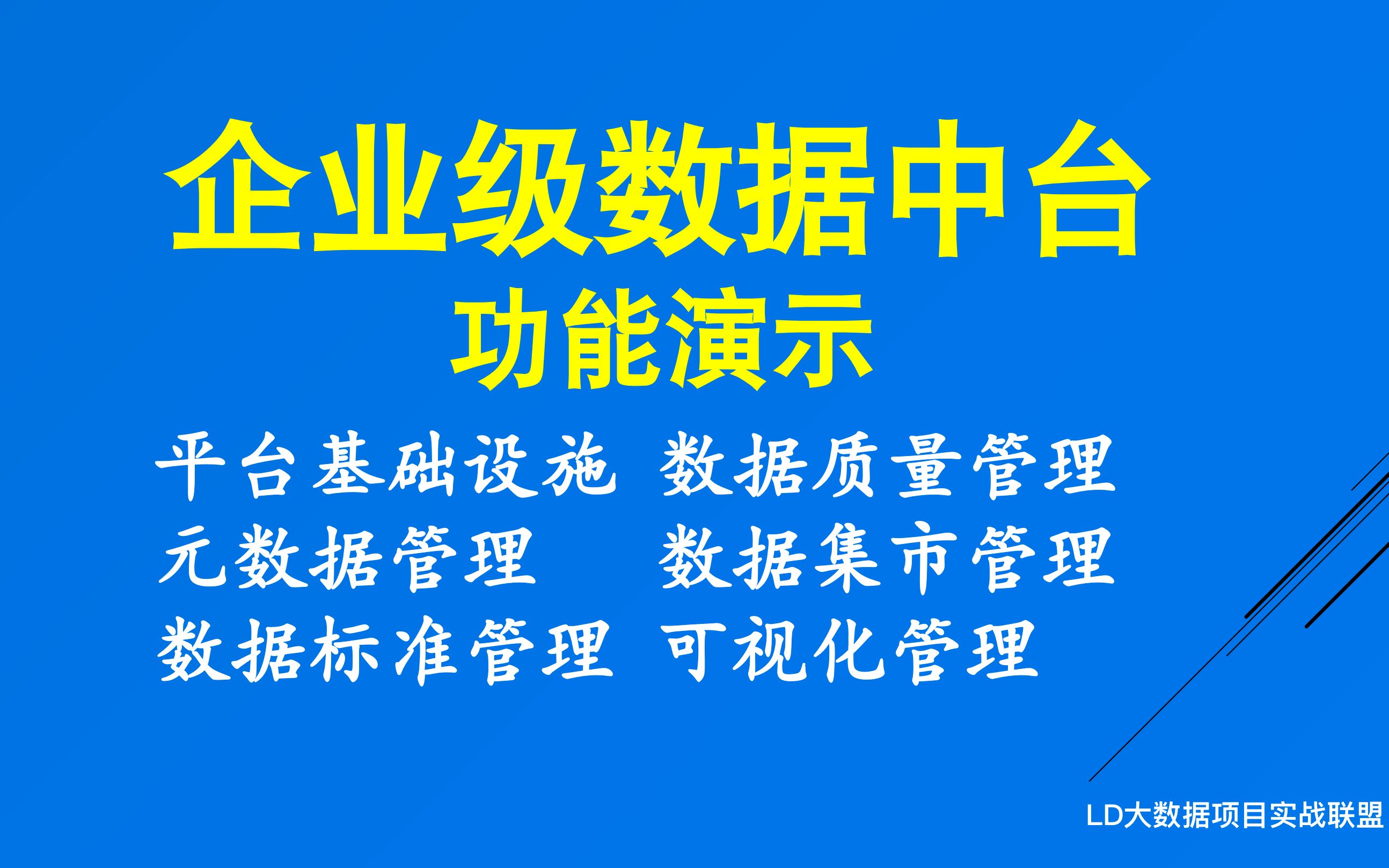 企业级数据中台功能演示