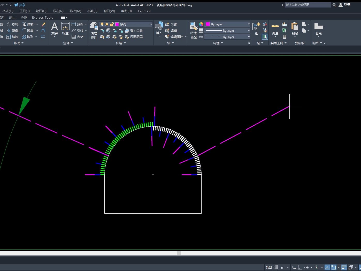 画瓦斯抽采钻孔剖面图