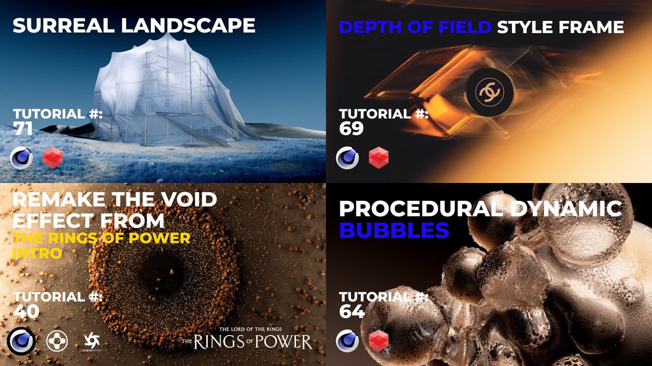 【GPT4 精翻】C4D动态设计(项目工程)_OC+RS+粒子