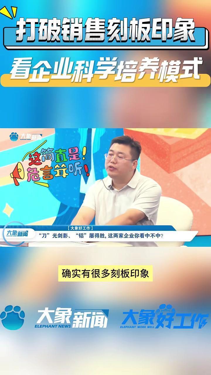 【打破销售刻板印象,看企业科学培养模式丨大象好工作】赔笑脸?压力...