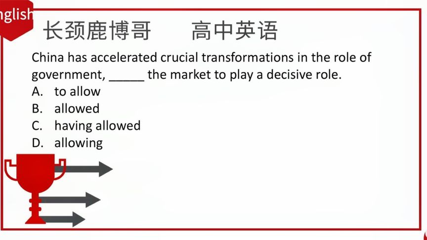 高中英语选择题,选择现在分词的理由是什么?听完豁然开朗