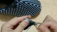 两边太阳花毛线拖鞋视频教程2 织太阳花