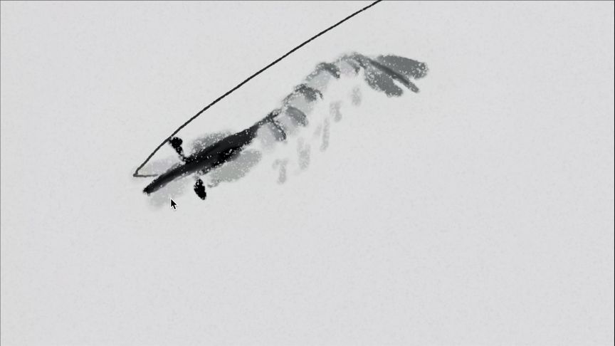 用电脑画笔学画齐白石的虾