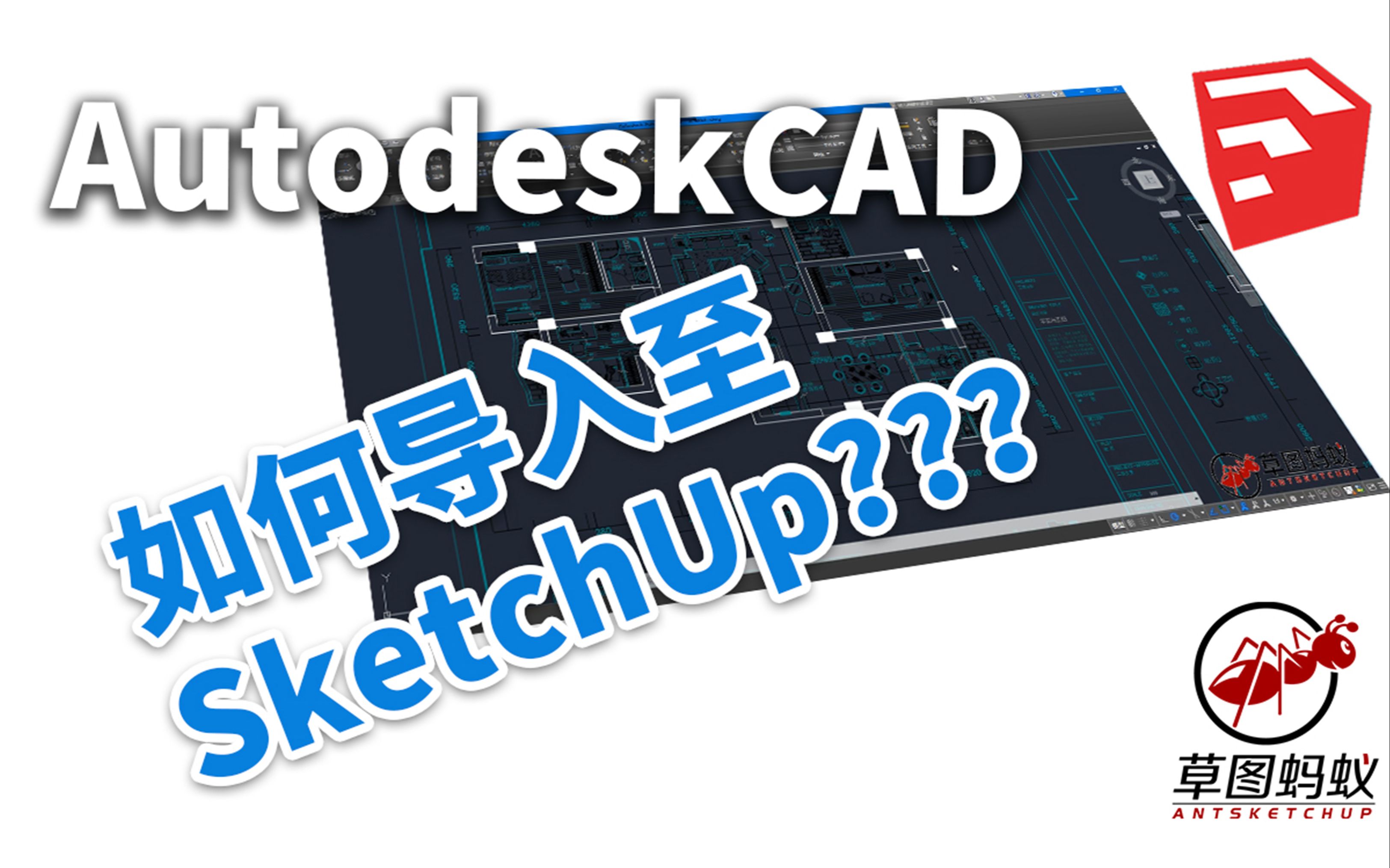 【草图蚂蚁】SketchUp教程-CAD如何导入到SU中?