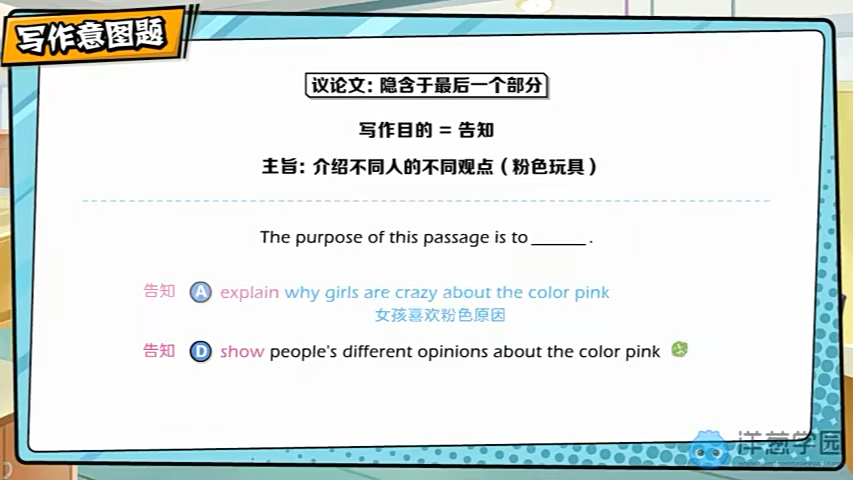 英语阅读理解 写作意图题