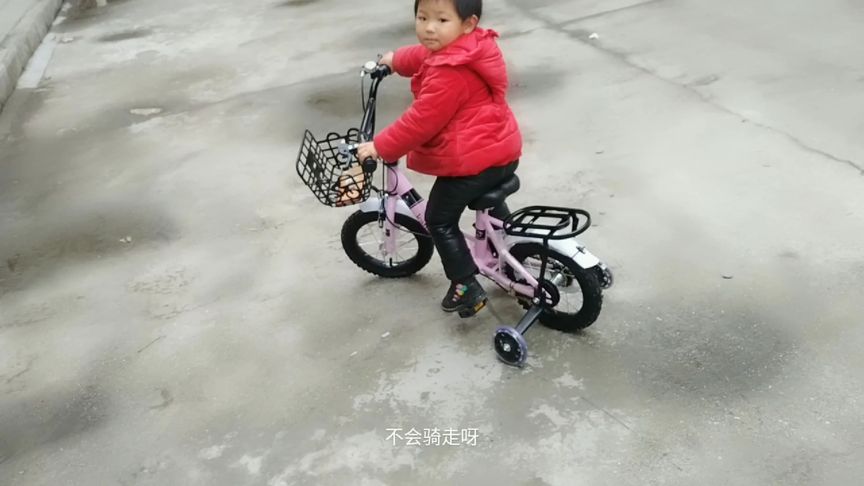老公从京东给女儿买的自行车,我和表哥装了一两个小时才装好,