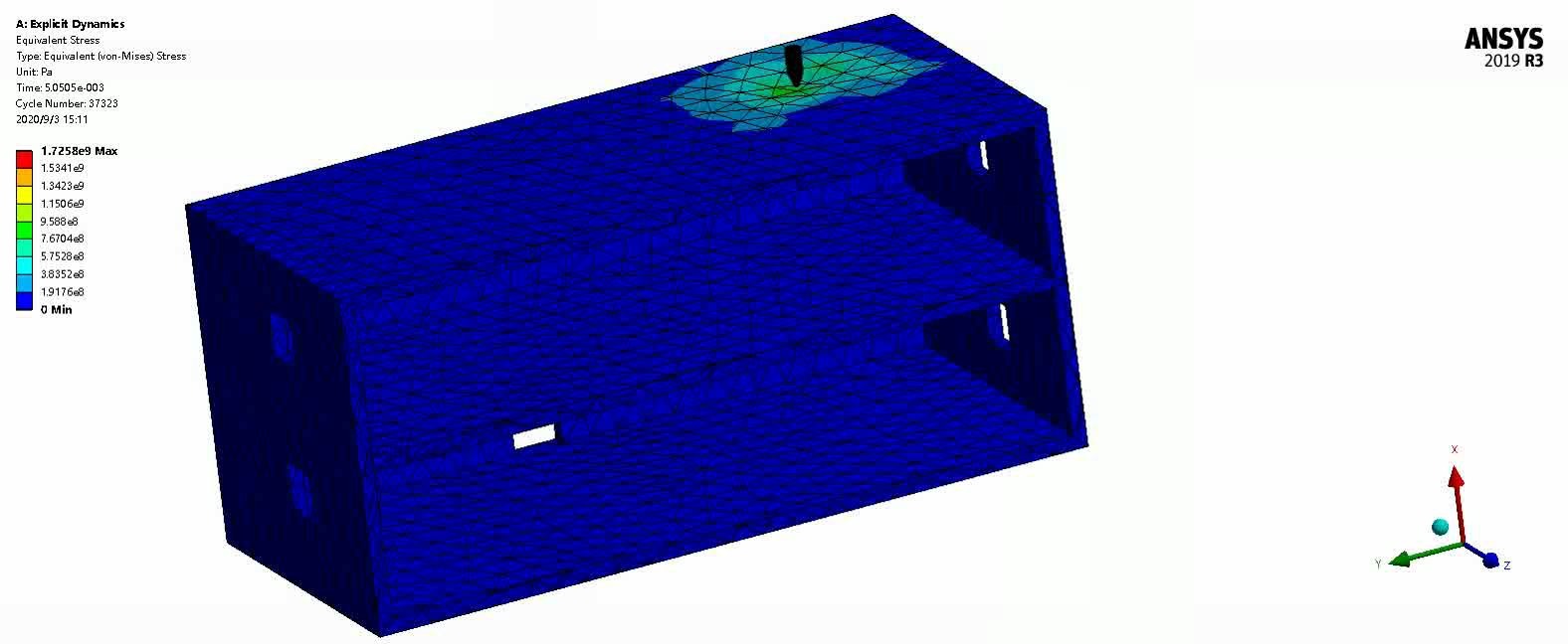ANSYS显示动力学--炮弹击穿二层小楼