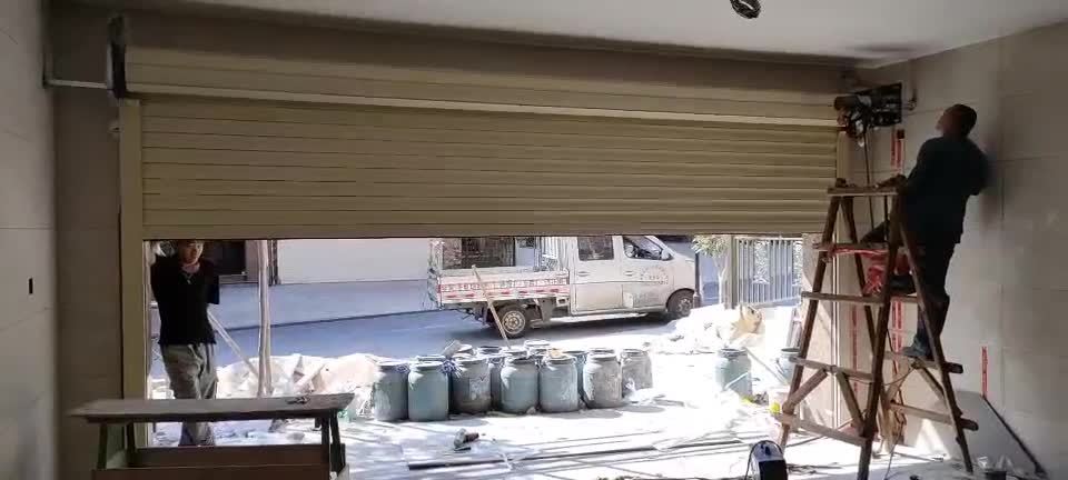 东莞电动卷闸门铝合金车库门铝合金电动门普通商铺卷帘门安装金盛