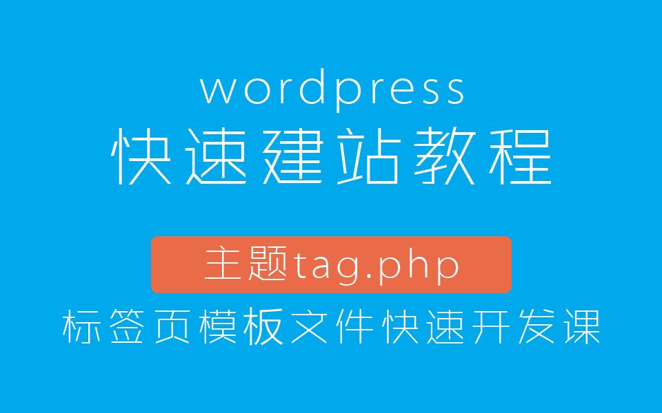 WordPress快速建站教程:主题tag.php标签页模板文件快速开发课
