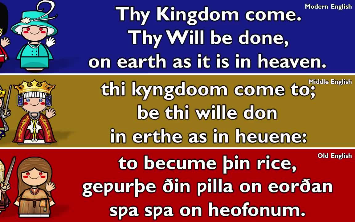 【感谢汉字】上古、中古、近代英文对比,分明是三种互不相通文字!