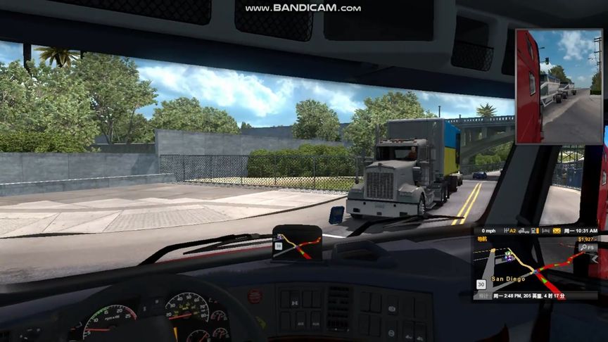 在游戏里面带大家体验开着货车运输货物赚的小钱 美国车模拟