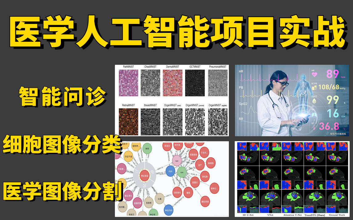 基于深度学习的医学人工智能项目实战教程:智能问诊、细胞图像分类...