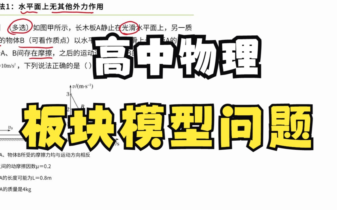 【高中物理专题课】专题1:板块模型