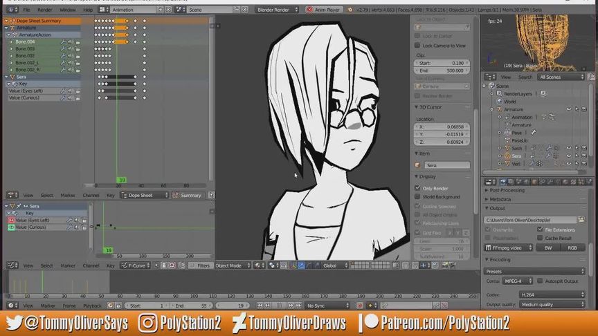 blender-动漫综合技术--叫漫画动起来!如何使重力对骨骼起作用~