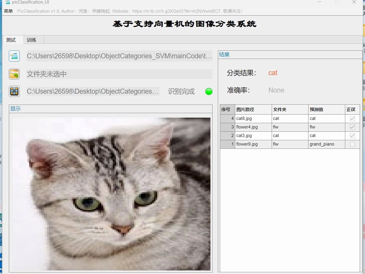 基于支持向量机(SVM)的图像分类/识别系统
