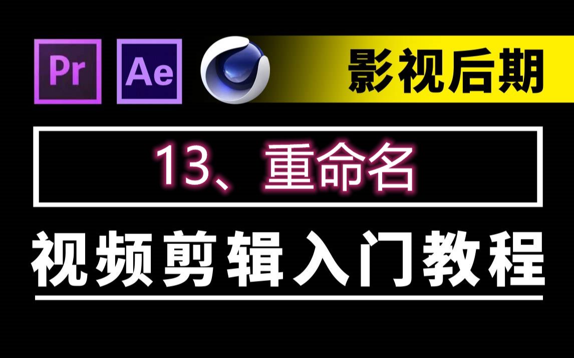 视频剪辑入门教程之重命名(13)