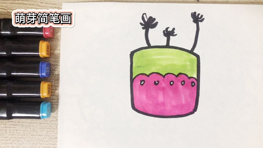 简笔画:画一盆植物,简单好看