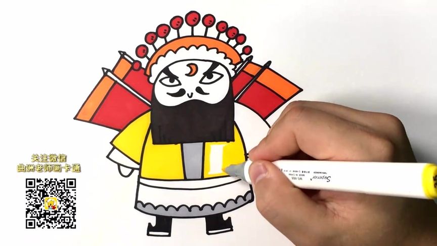 曲洲老师画卡通:少儿卡通画—中国京剧人物