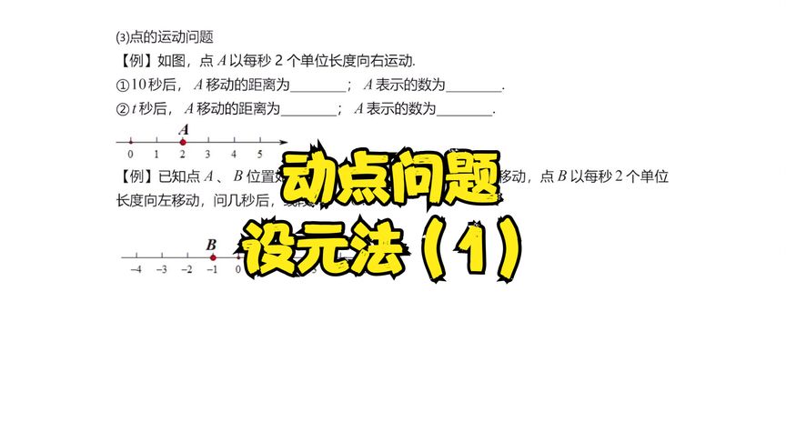 【初一数学】动点问题3:崽崽怎么用设元法,3步解决动点问题?
